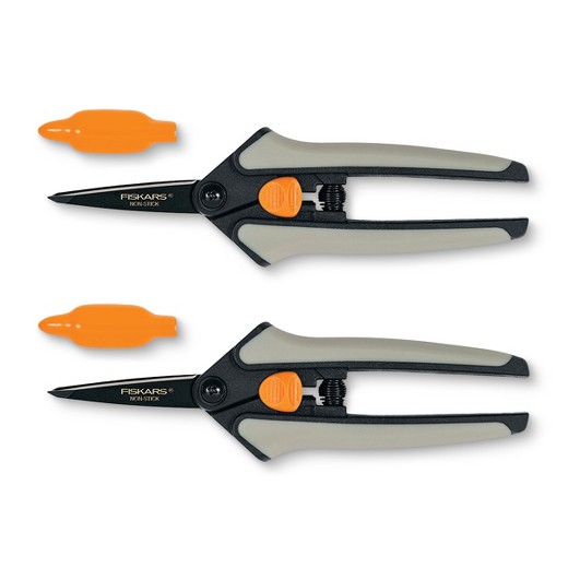 Fiskars Micro-Tip Non Stick Pruning Snips 2 Pack | HTG Supply
